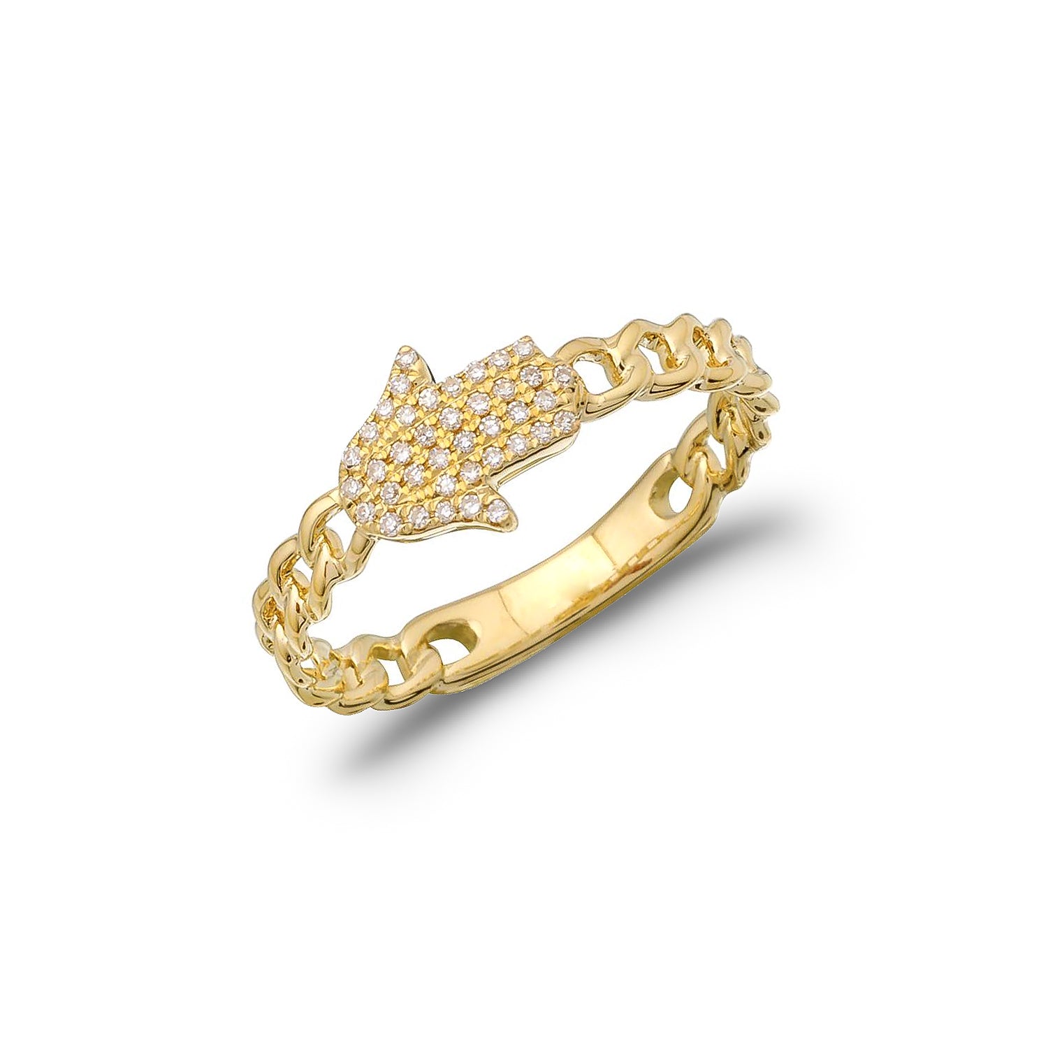 14K Gold Diamond Hamsa Ring by ORLY Jewellers